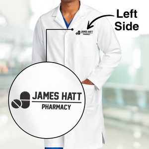Personalized Embroidered Lab Coat With Name, Custom Name Medical Coat ...