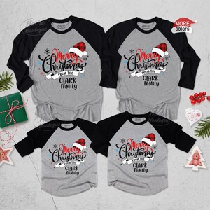 Merry Christmas Raglan Shirt, Family Christmas Shirt, Custom Christmas ...