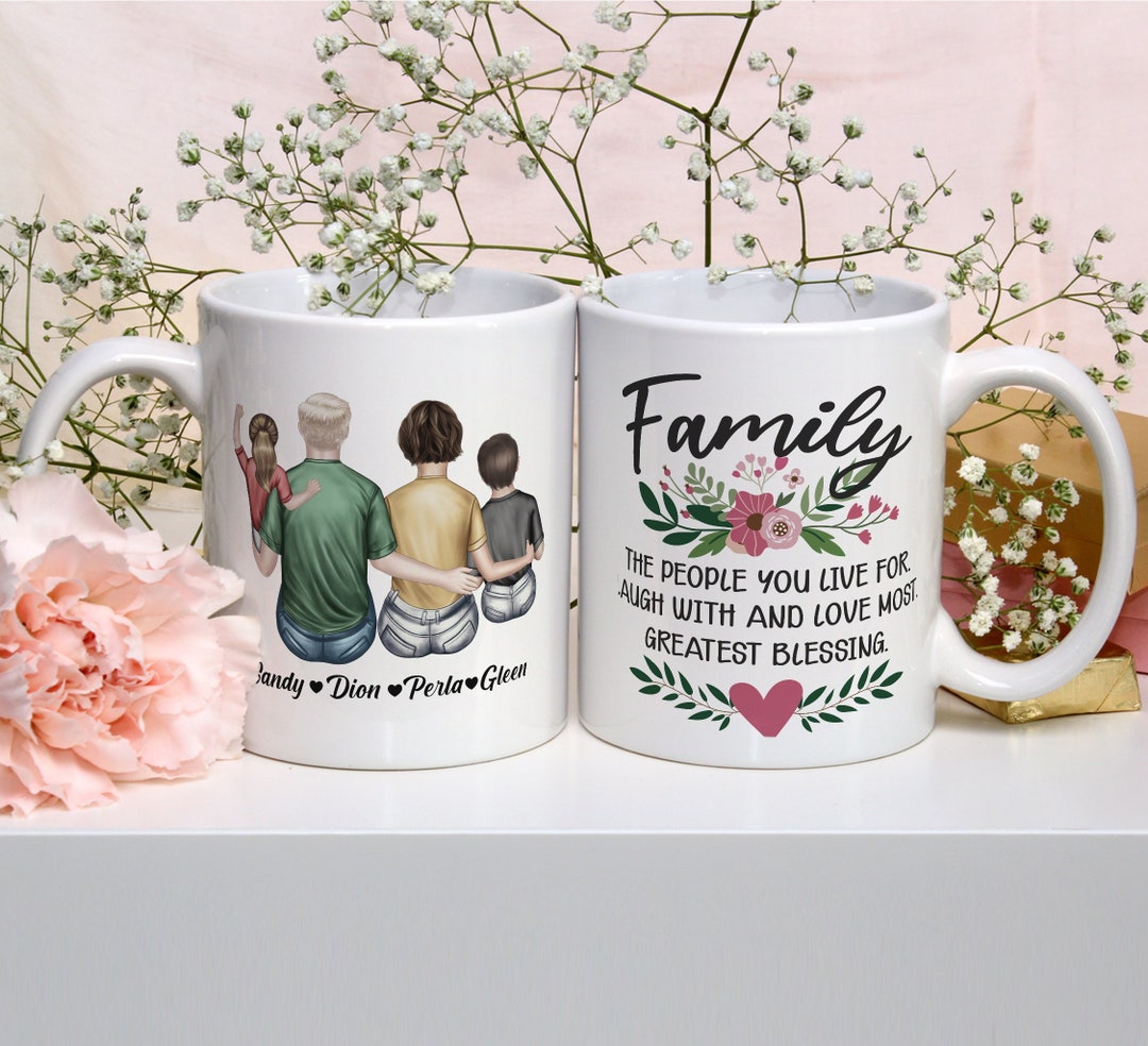 Personalized Family Mug, Custom Family Portrait Mug, Customizable ...