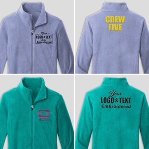 Custom Embroidered Ladies Microfleece Jacket, Personalized Text Full ...