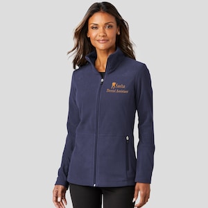 Personalized Dental Assistant Full Zip Jacket, Embroidered Mini Tooth ...