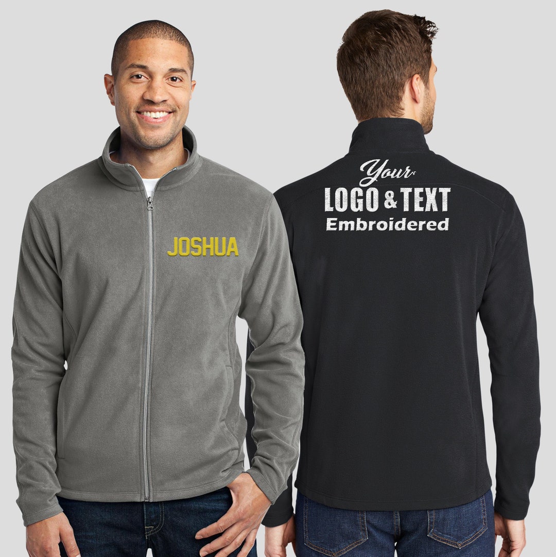 Custom Embroidered Microfleece Jacket, Personalized Full Zip Jacket ...