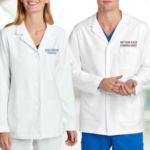Custom Embroidered Lab Coat, Personalized Name Lab Coat, Embroidered ...