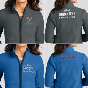 Custom Embroidered Ladies Microfleece Jacket, Personalized Logo Full ...