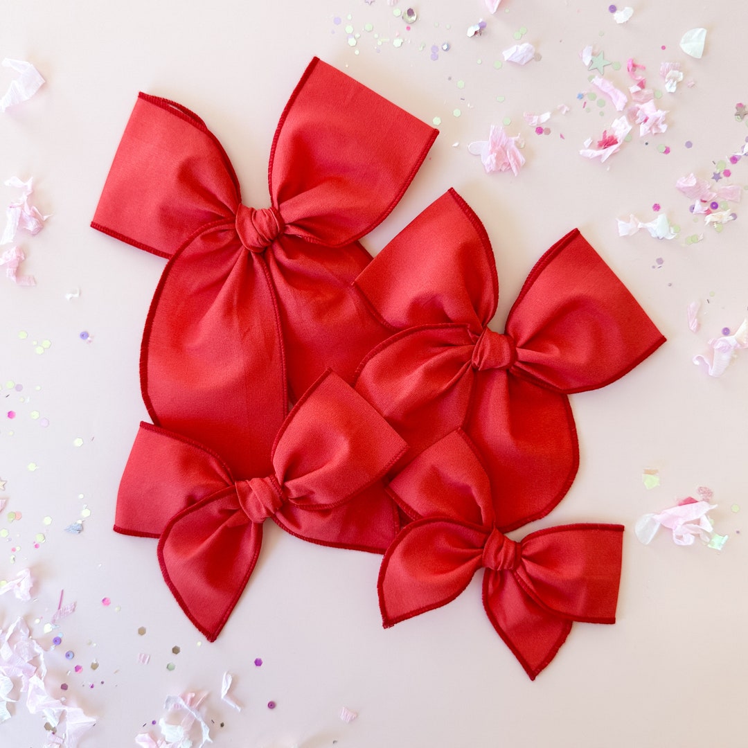 Hair Bow Red - Etsy