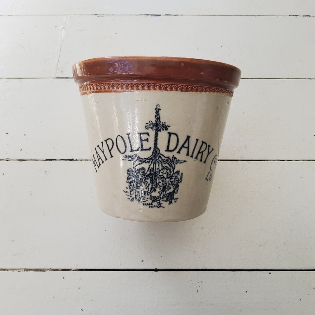 Maypole Dairy Crock Stoneware Transfer Advertising Crock - Etsy