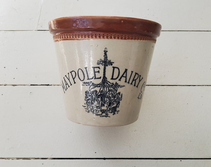 Maypole Dairy Crock Stoneware Transfer Advertising Crock - Etsy