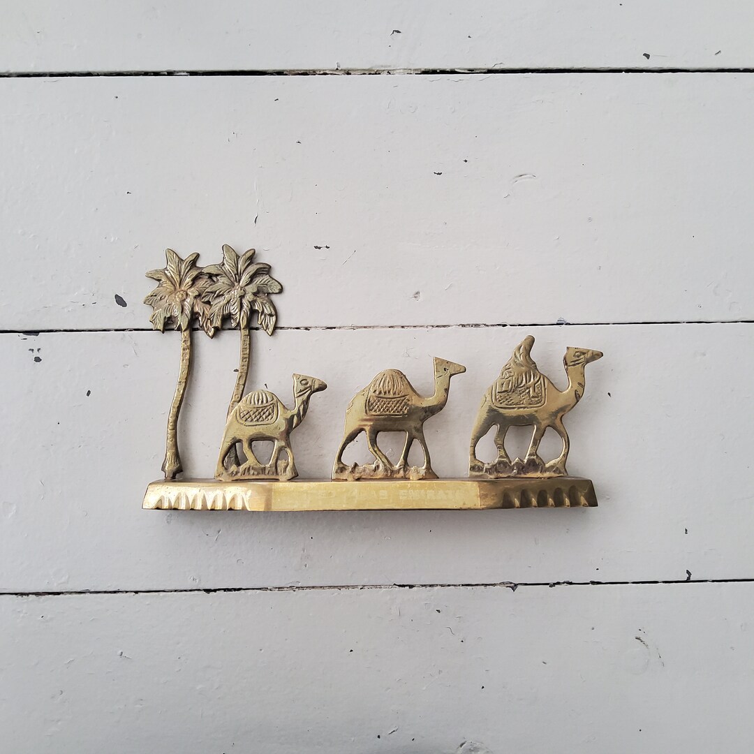 Brass Camels and Palm Tree - United Arab Emirate - Etsy