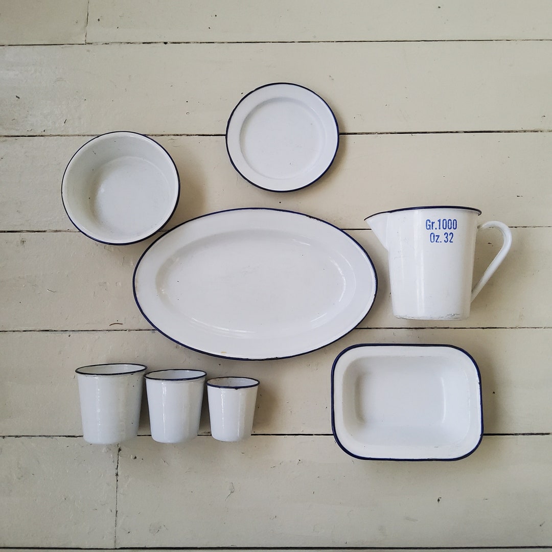 Swedish Blue and White Enamelware Sold Separately - Etsy
