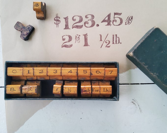 General Store Price Stamps Antique Industrial Complete Set - Etsy