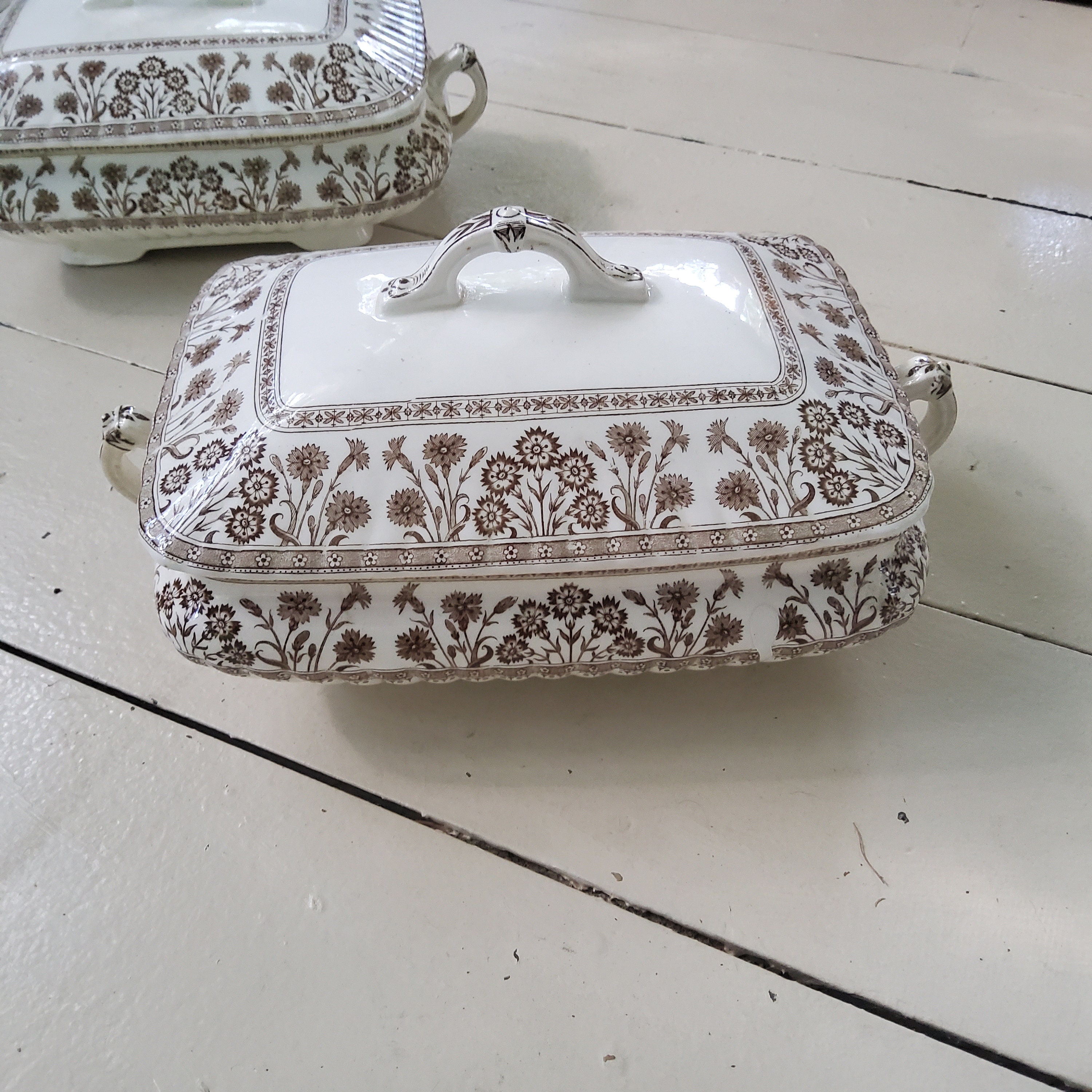 Aster Ironstone Transferware Lidded Dish Vegetable Dish Dover - Etsy
