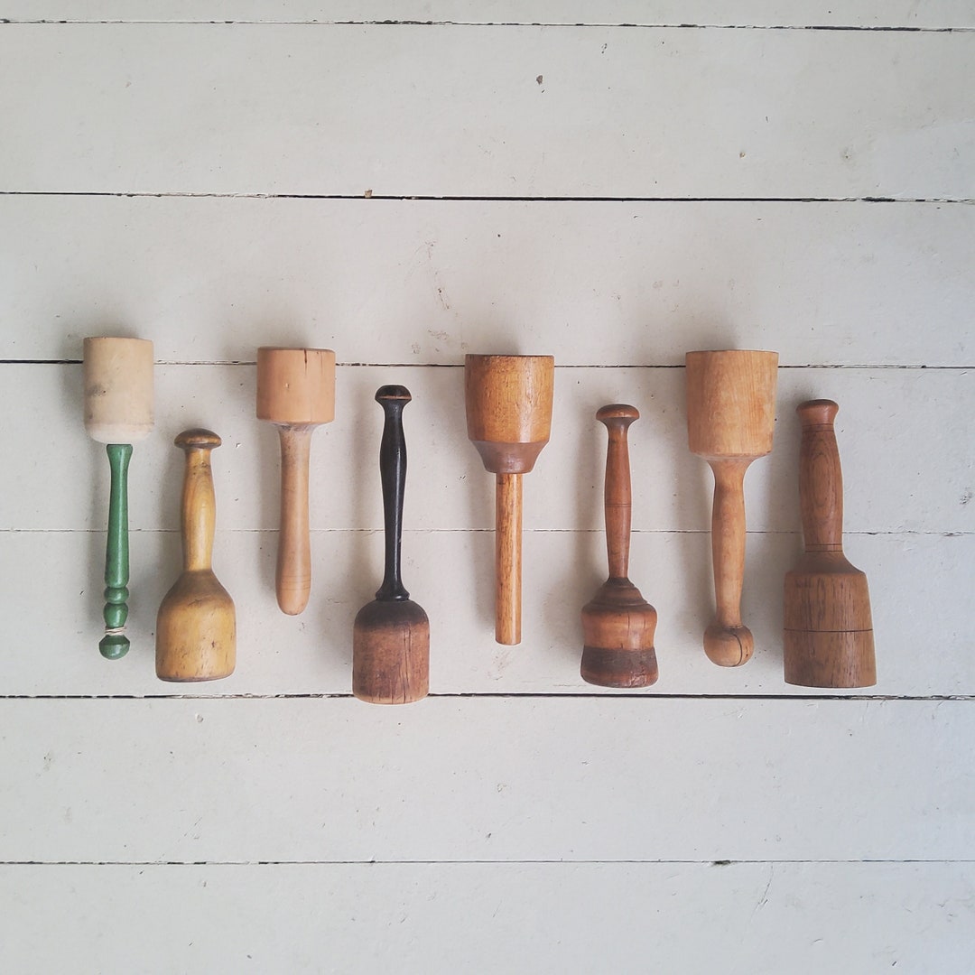 Vintage Kitchen Masher Wood Pestle Rolling Pin Antique Kitchen ...