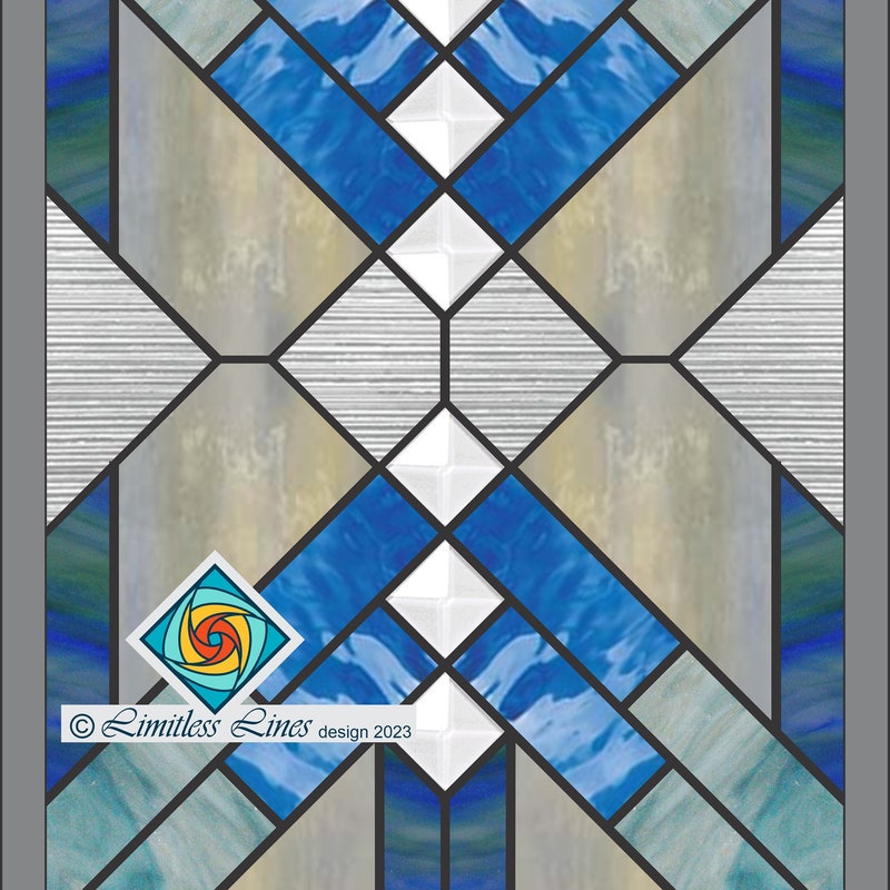 Stained Glass Panel Geometric - Etsy