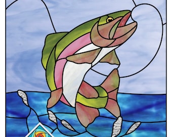 Goldfox Artistry, Rainbow Trout Sunset, Stained Glass Pattern, PDF ...