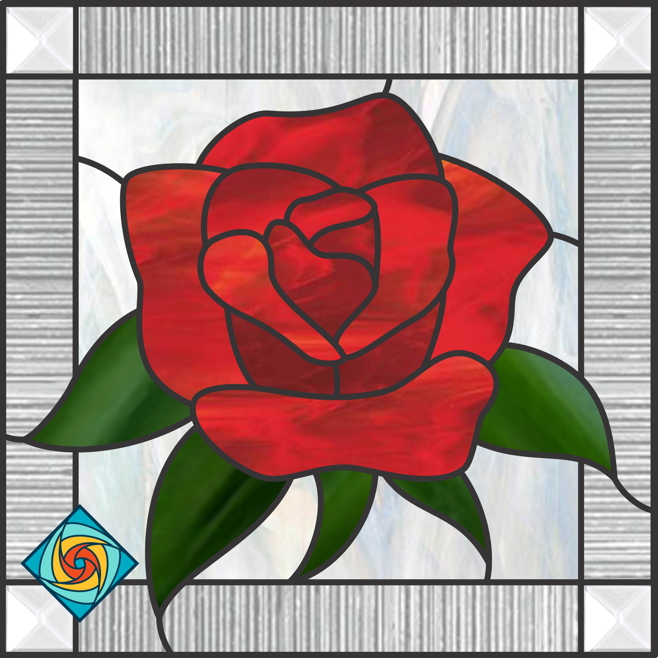 Rose Stained Glass Pattern Digital PDF File for Instant Download ...