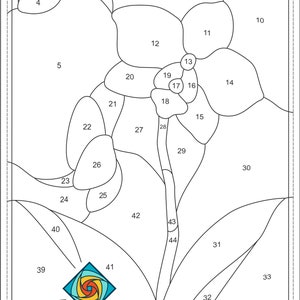 Orchid Stained Glass Pattern - Digital PDF File for Instant Download ...