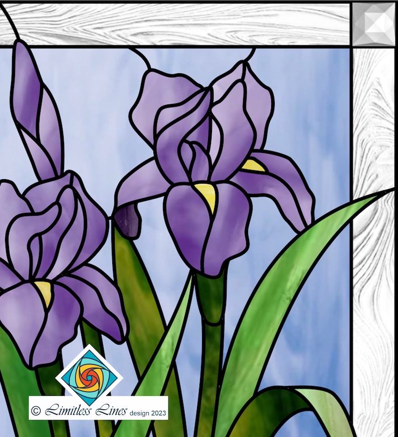 Iris Stained Glass Pattern .PDF Digital Instant Download Advance Level ...