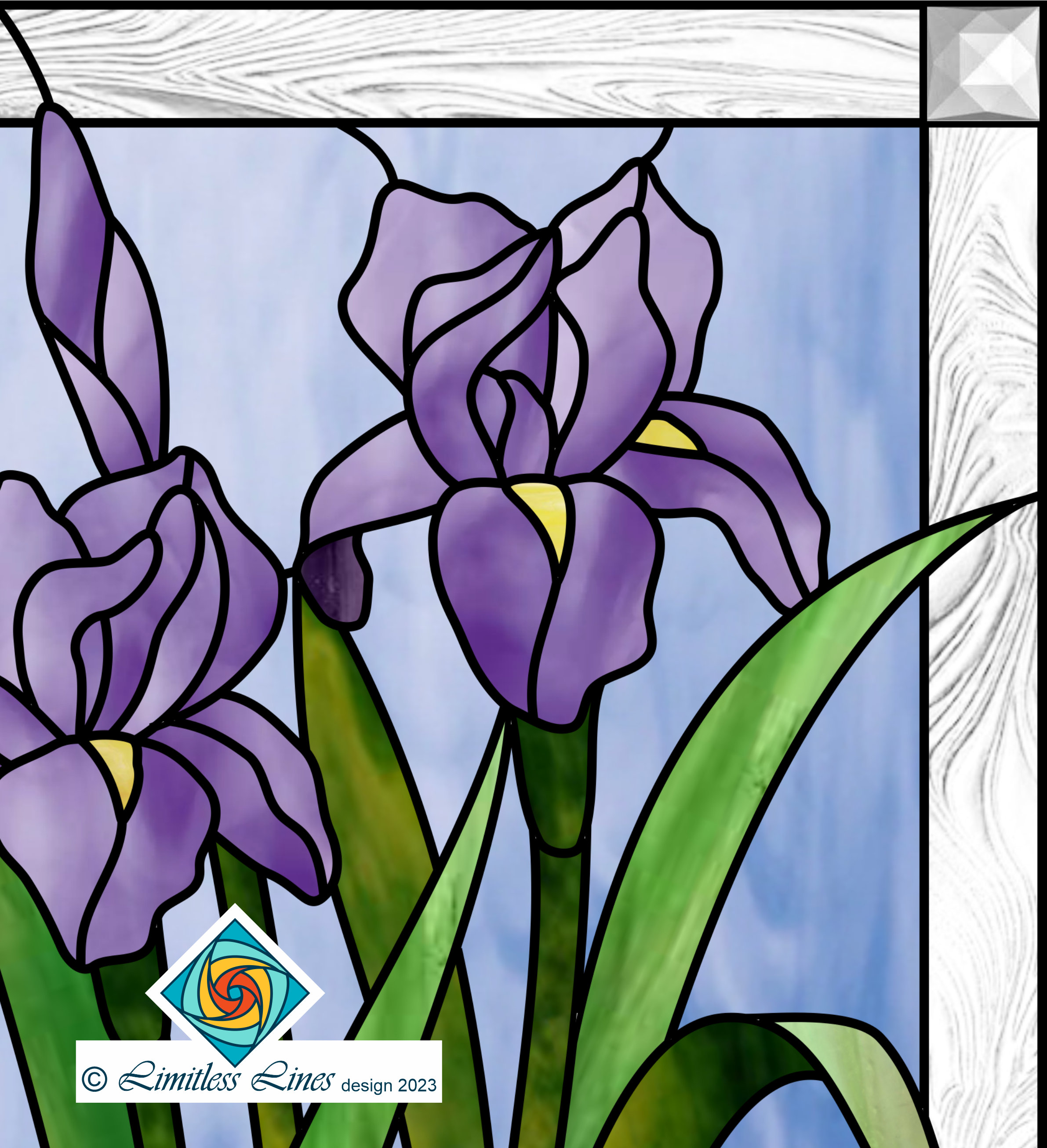 Iris Stained Glass Pattern .PDF Digital Instant Download Advance Level ...