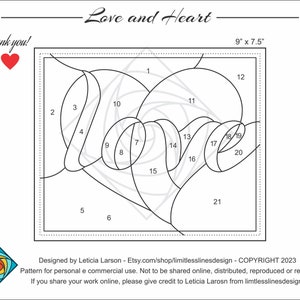 Heart Valentines Stained Glass Pattern - Beginners Level - Digital PDF ...