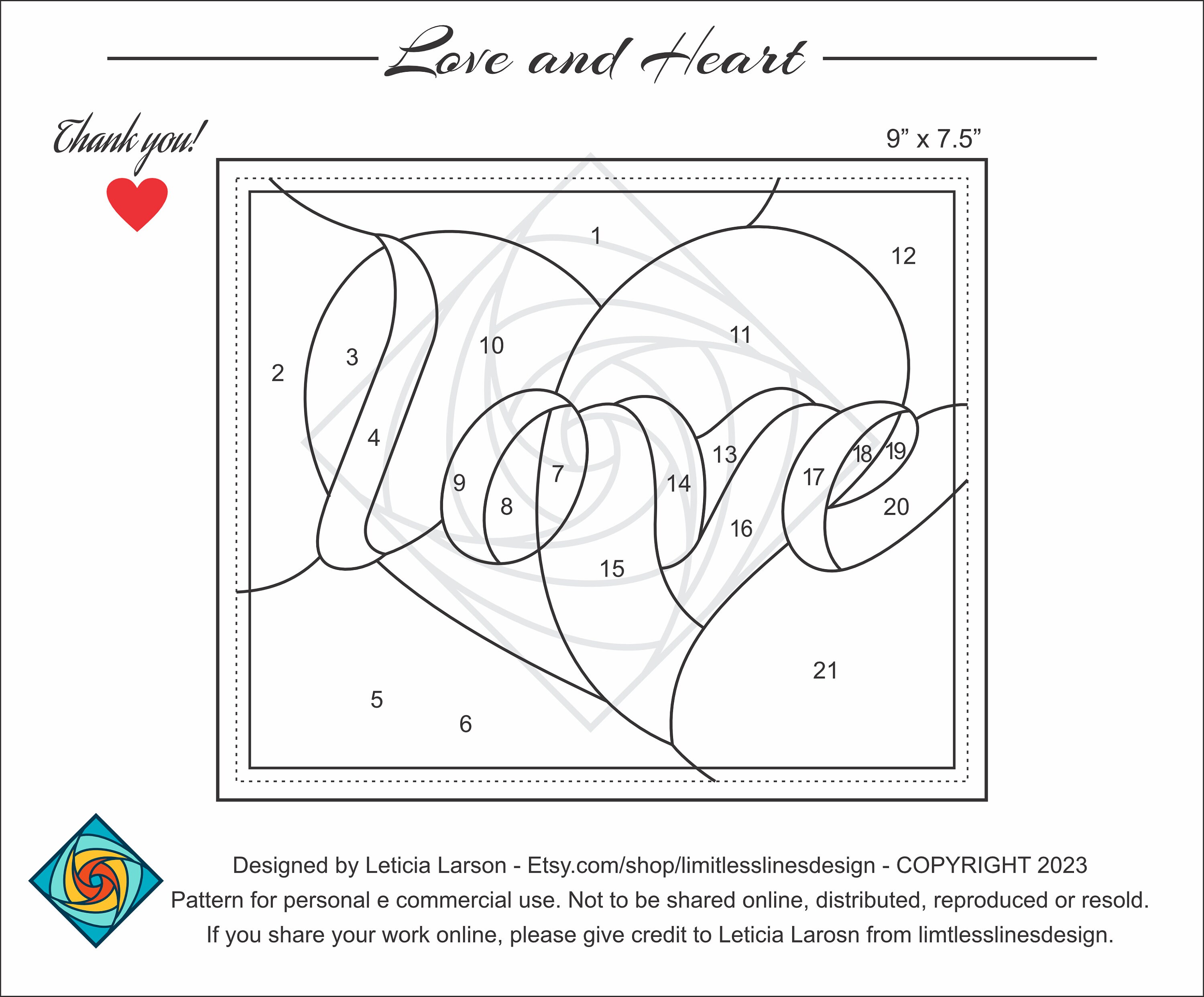 Heart Stained Glass Pattern: Valentine's Day Beginner Project (PDF) - Etsy
