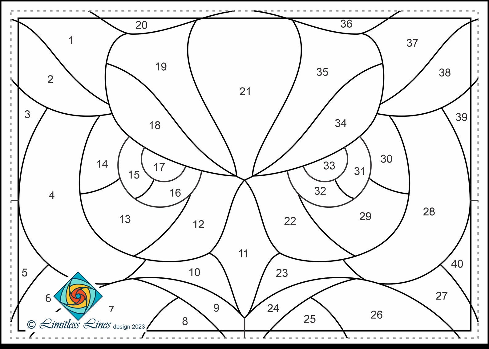 Owl Head Stained Glass Pattern .PDF Easy Digital Instant Download for ...