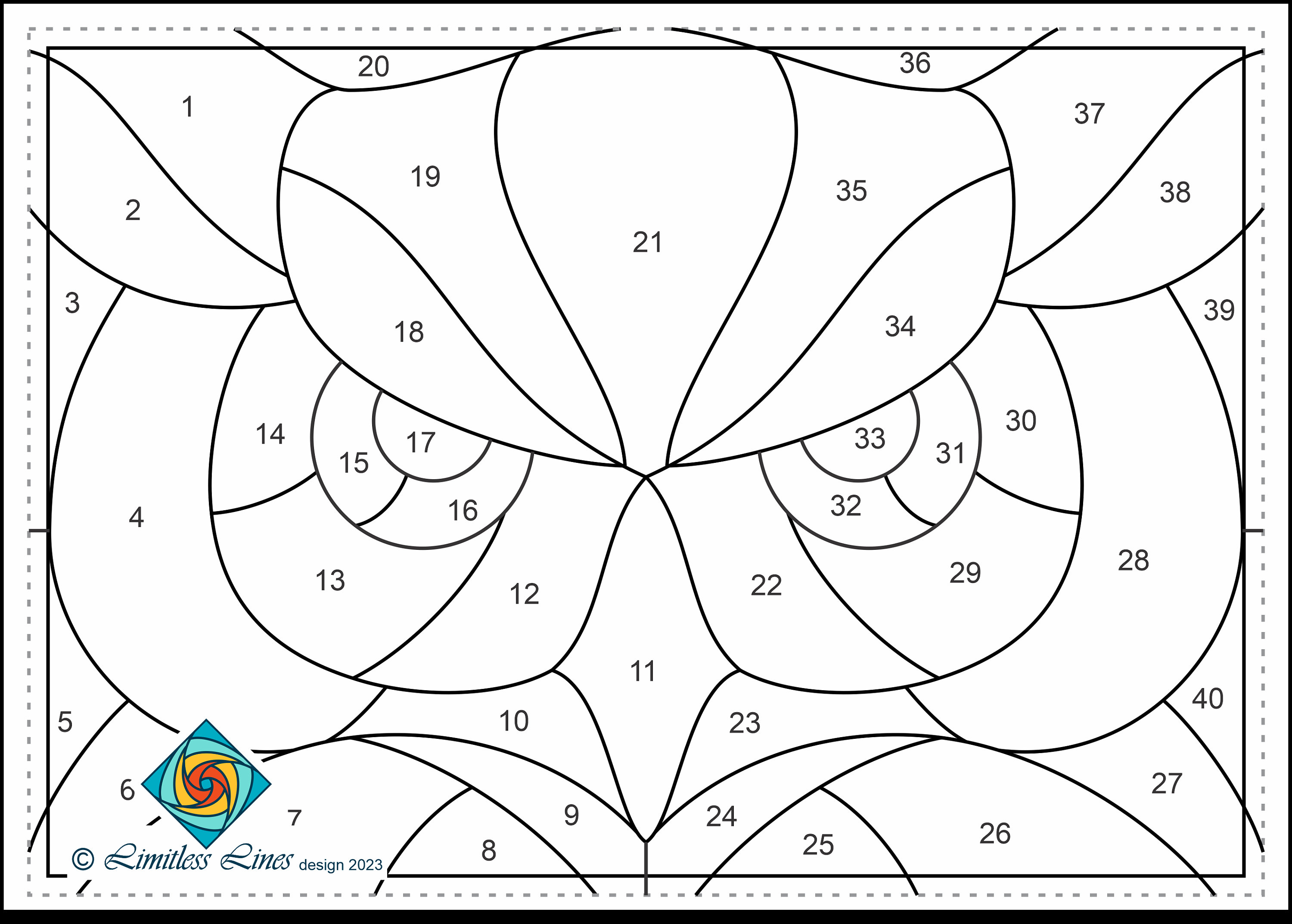 Owl Head Stained Glass Pattern .PDF Easy Digital Instant Download for ...