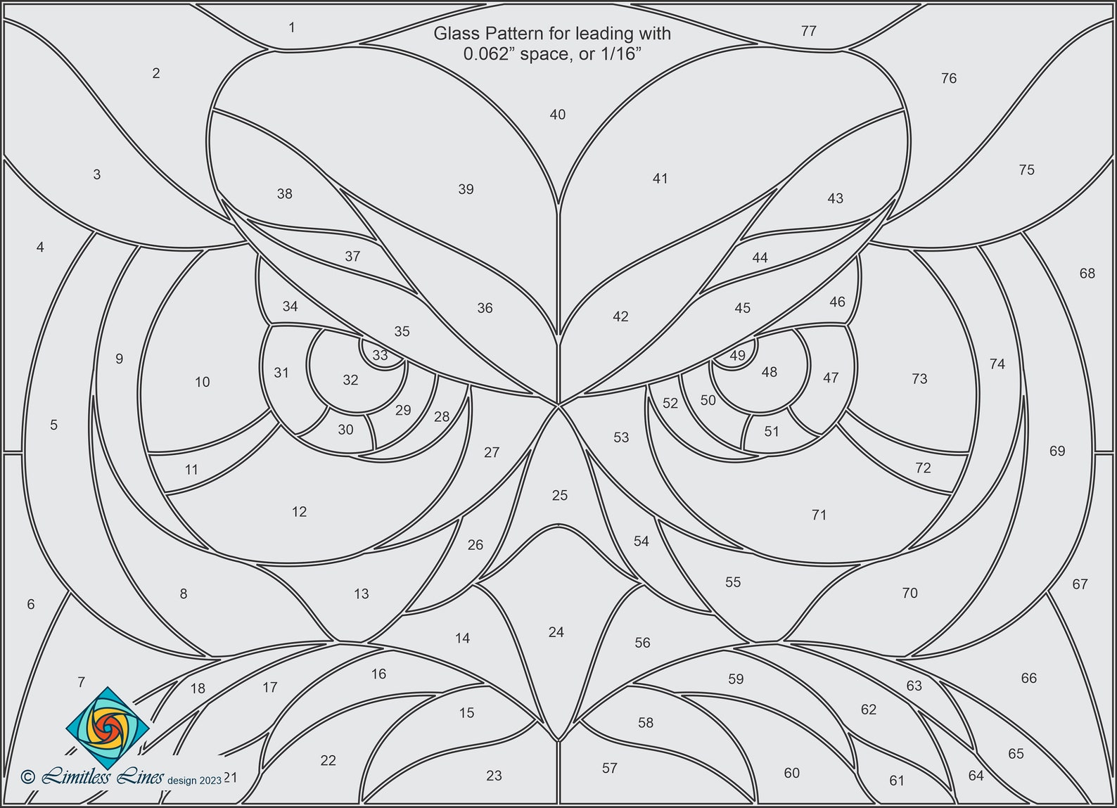 Stained Glass Bird Owl Head Pattern .PDF Advanced Level Digital Instant ...