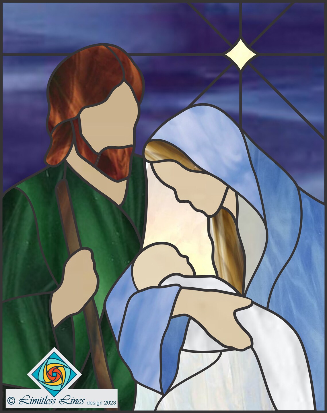 Christmas Nativity Stained Glass Pattern .PDF Digital Instant Download ...