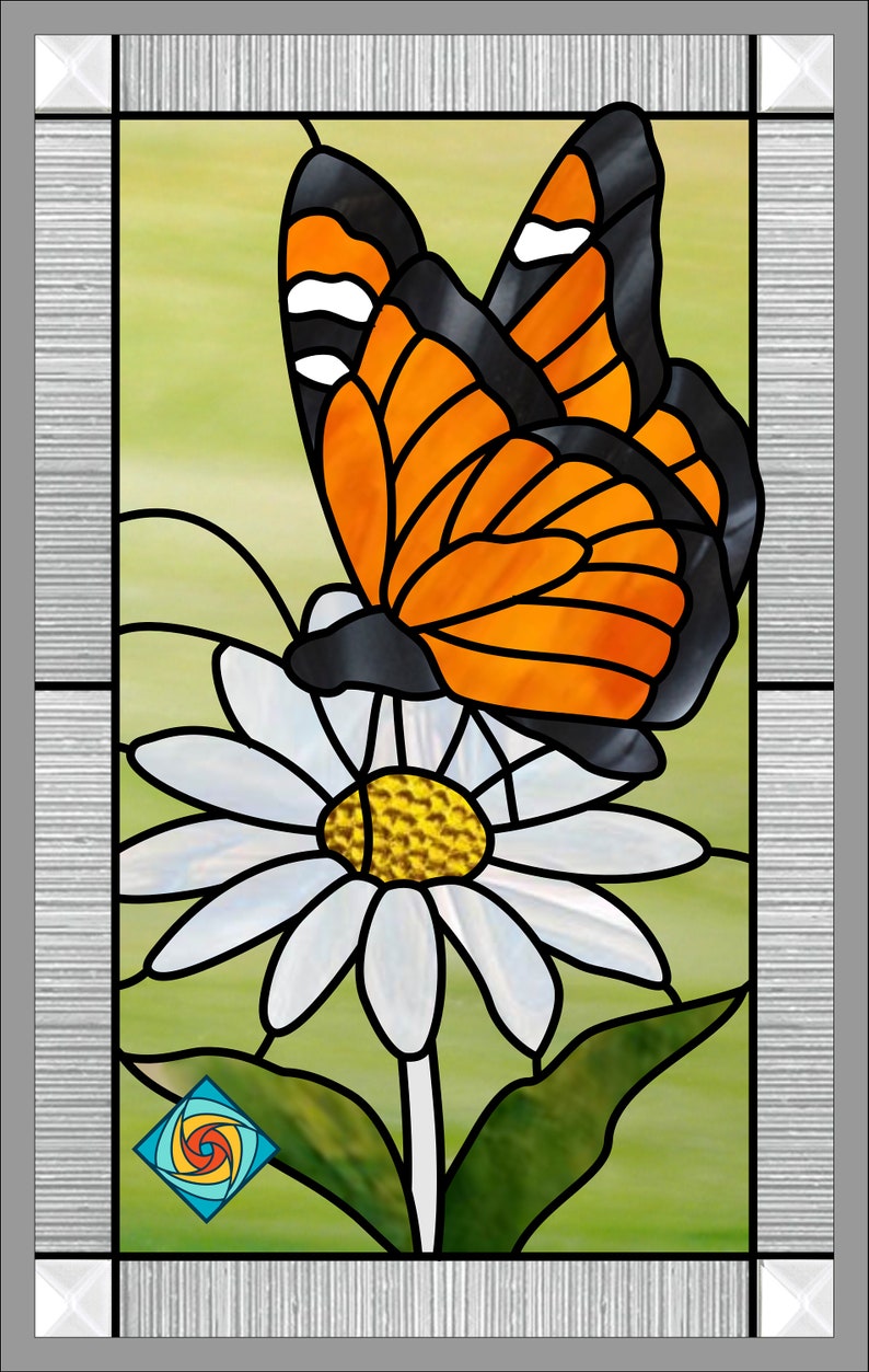 Patrón de vitral de mariposa (PDF) / Diseño de margarita / Proyecto ...