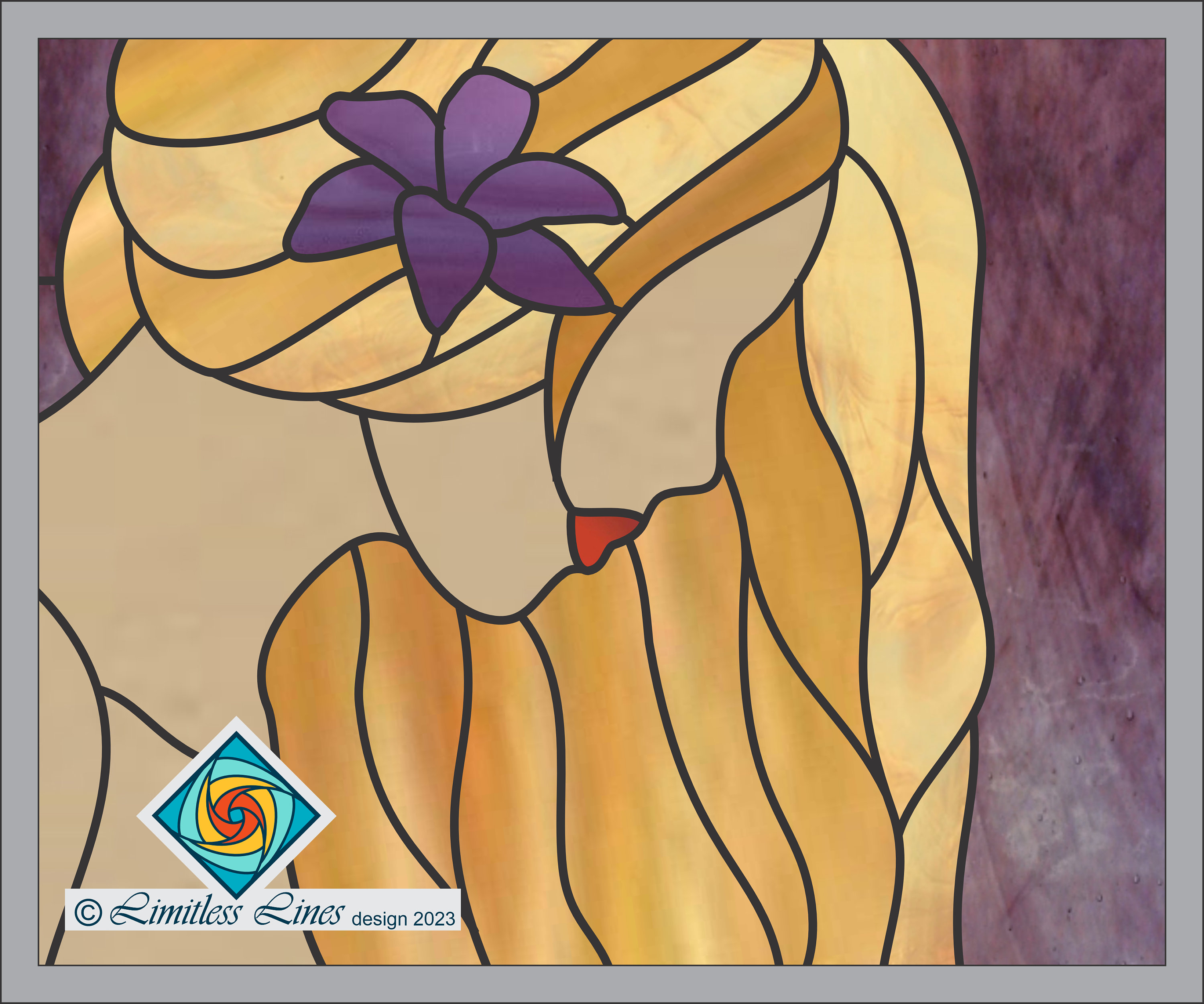 Small Woman Stained Glass Pattern PDF File for Beginners Skill Level ...