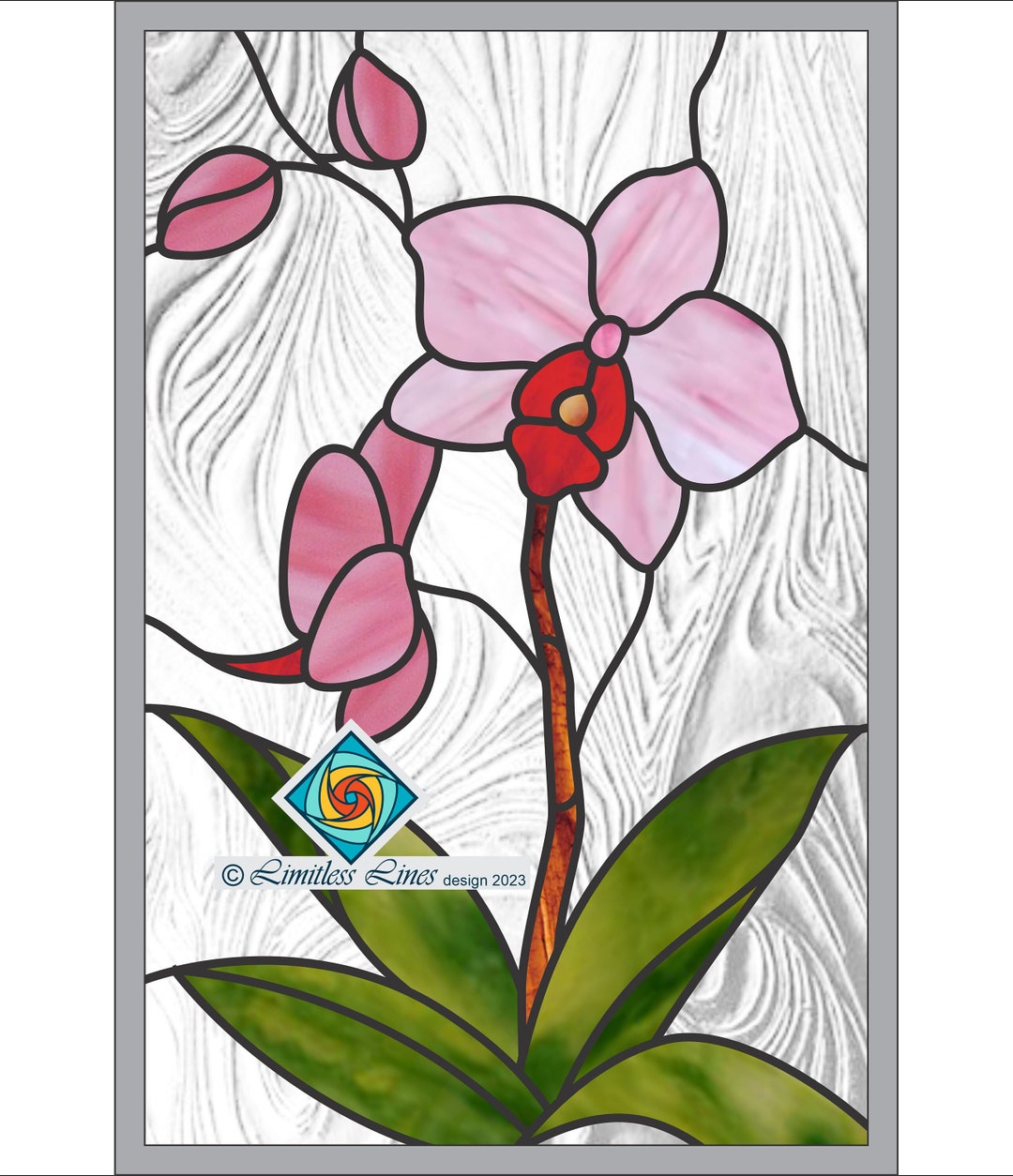 Orchid Stained Glass Pattern - Digital PDF File for Instant Download ...