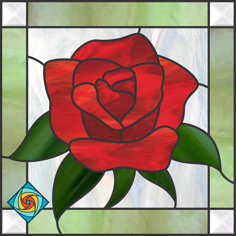 Rose Stained Glass Pattern - Digital PDF File for Instant Download ...