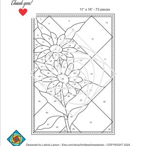 Daisy Stained Glass Pattern Intermedium. Digital PDF File for Instant ...