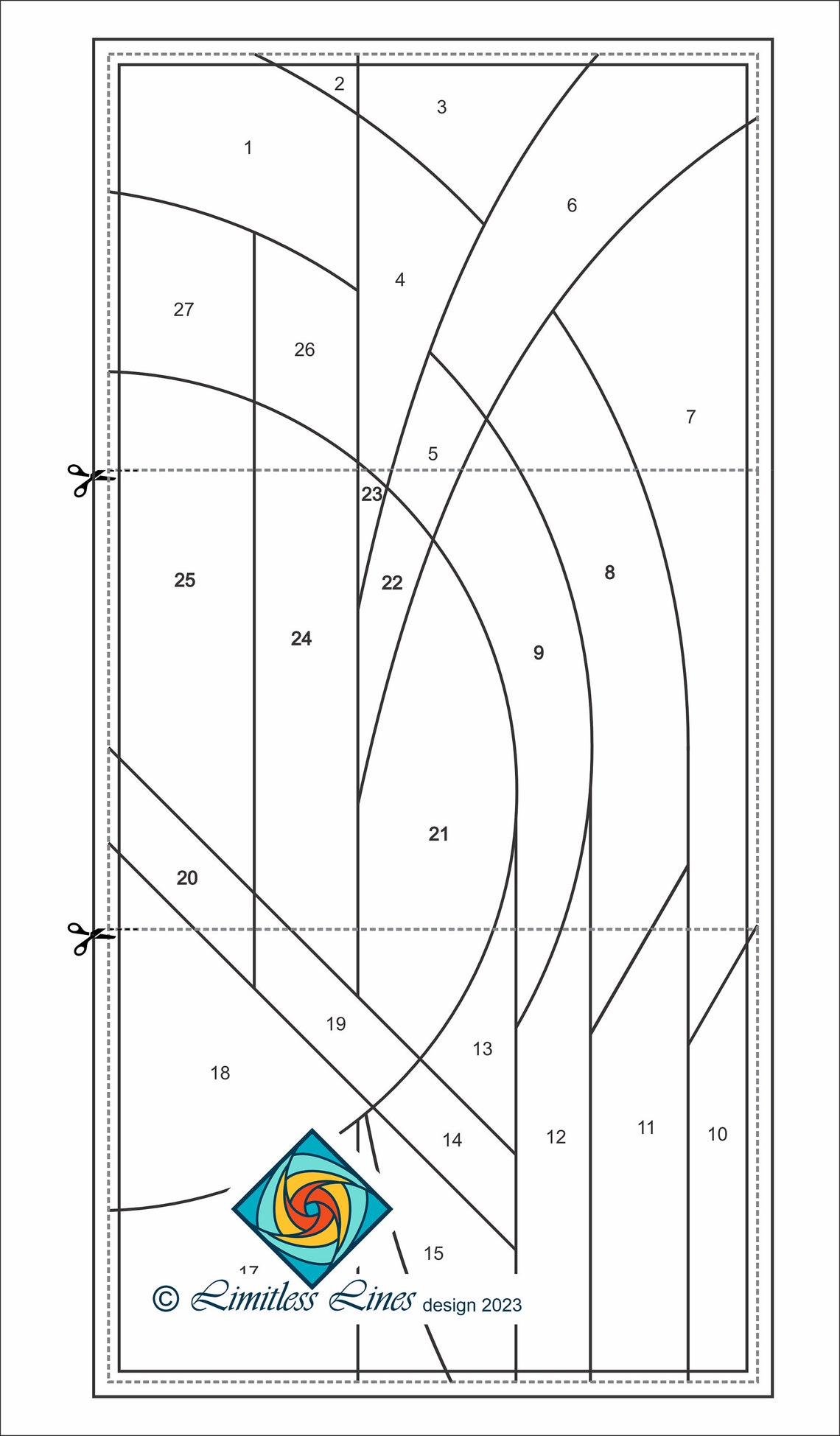 Abstract Geometric Stained Glass Pattern. Digital PDF File for Instant ...