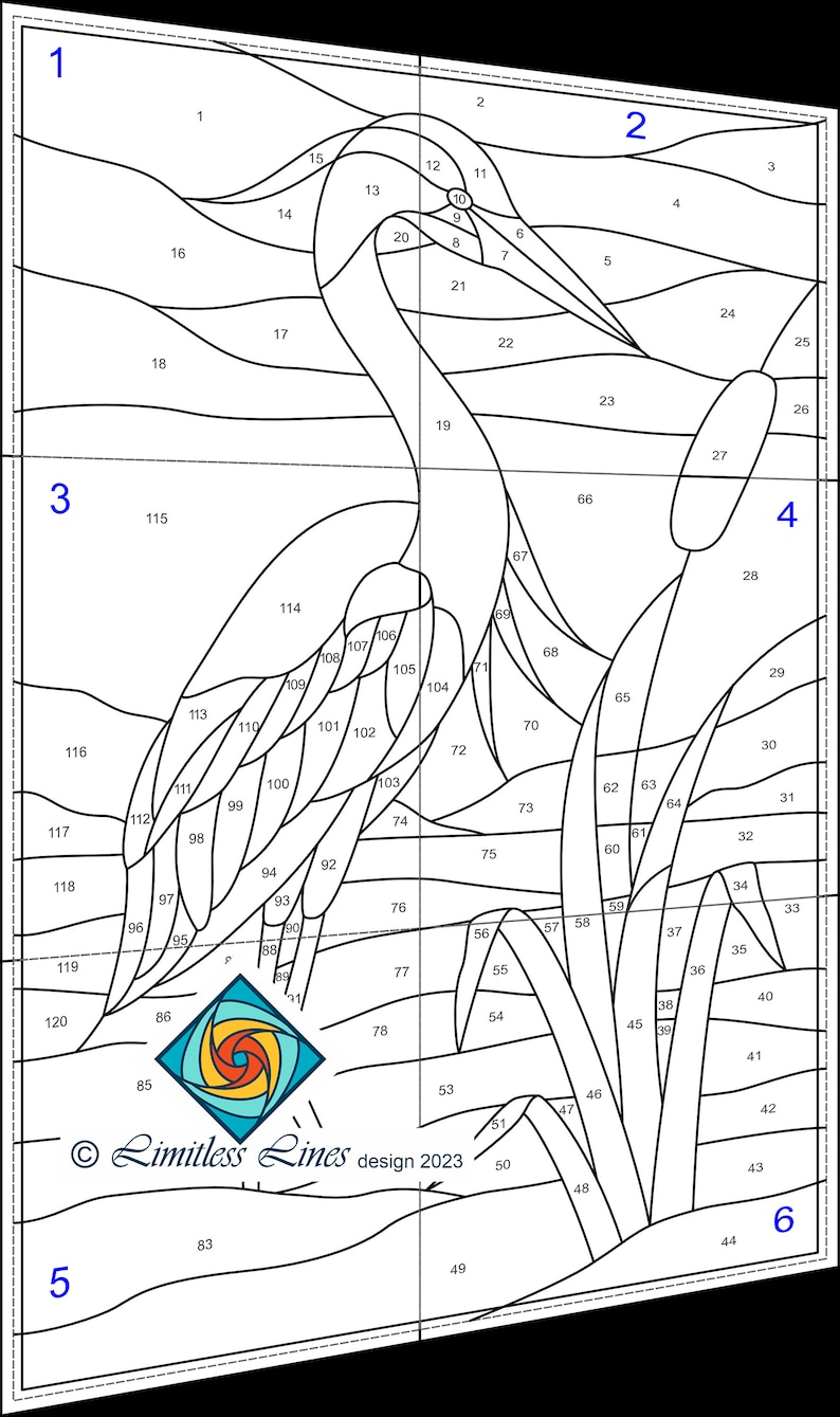 Heron Stained Glass Pattern .PDF File to Download - Advanced Level ...