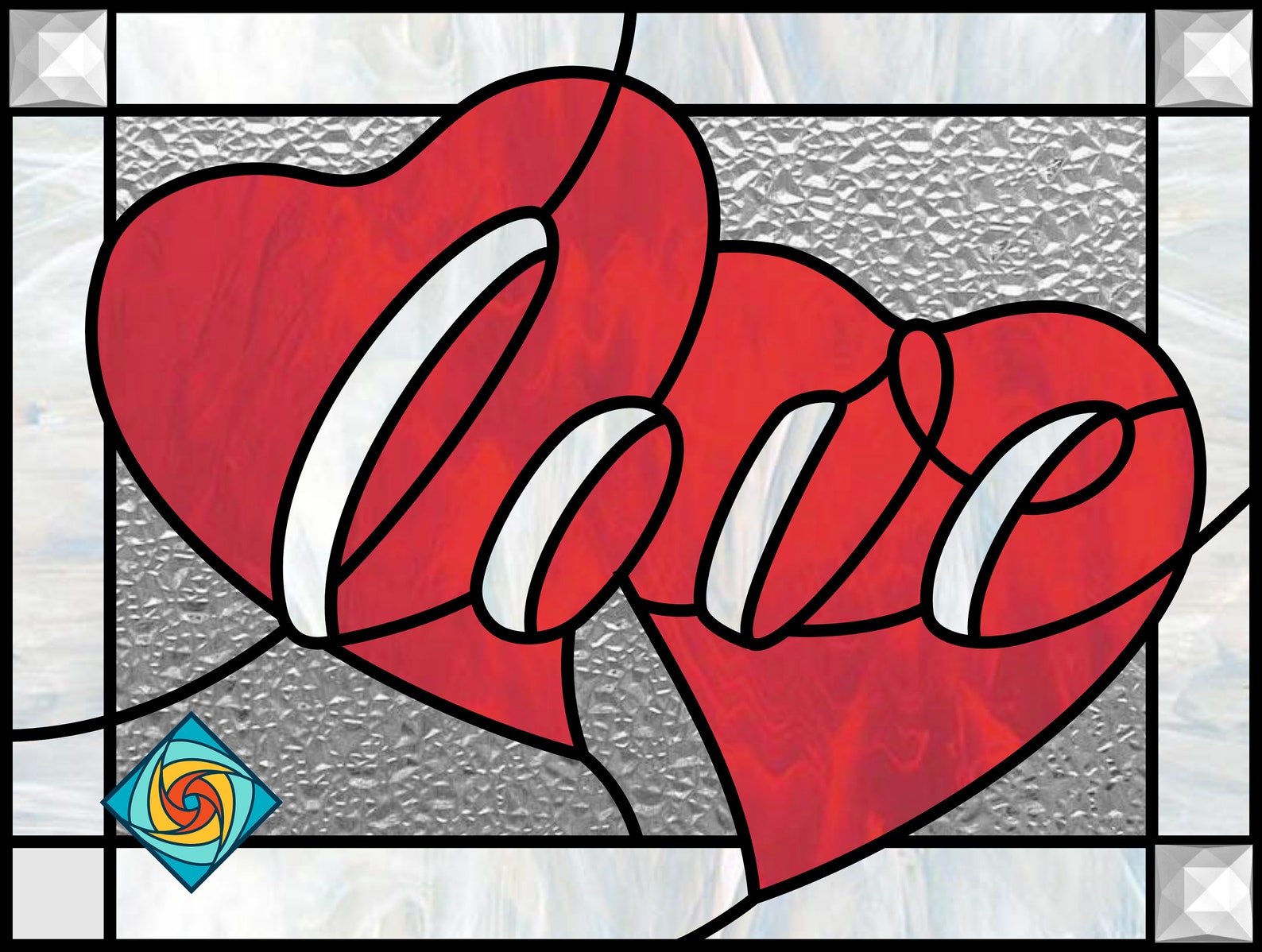 Hearts Stained Glass Pattern PDF File for Instant Download Beginners to ...