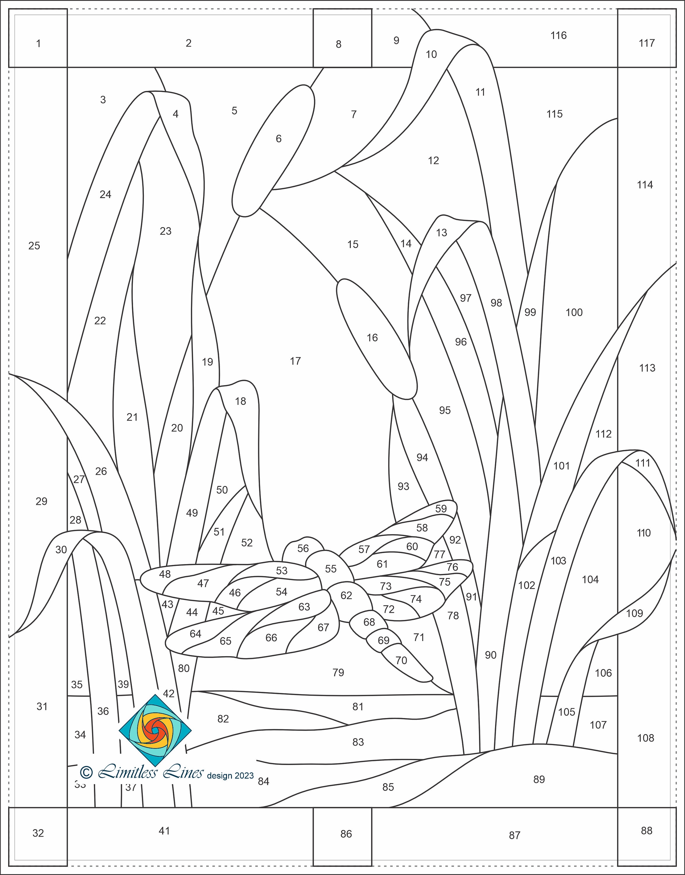 Dragonfly Stained Glass Pattern Pdf Digital For Instant Download 5455