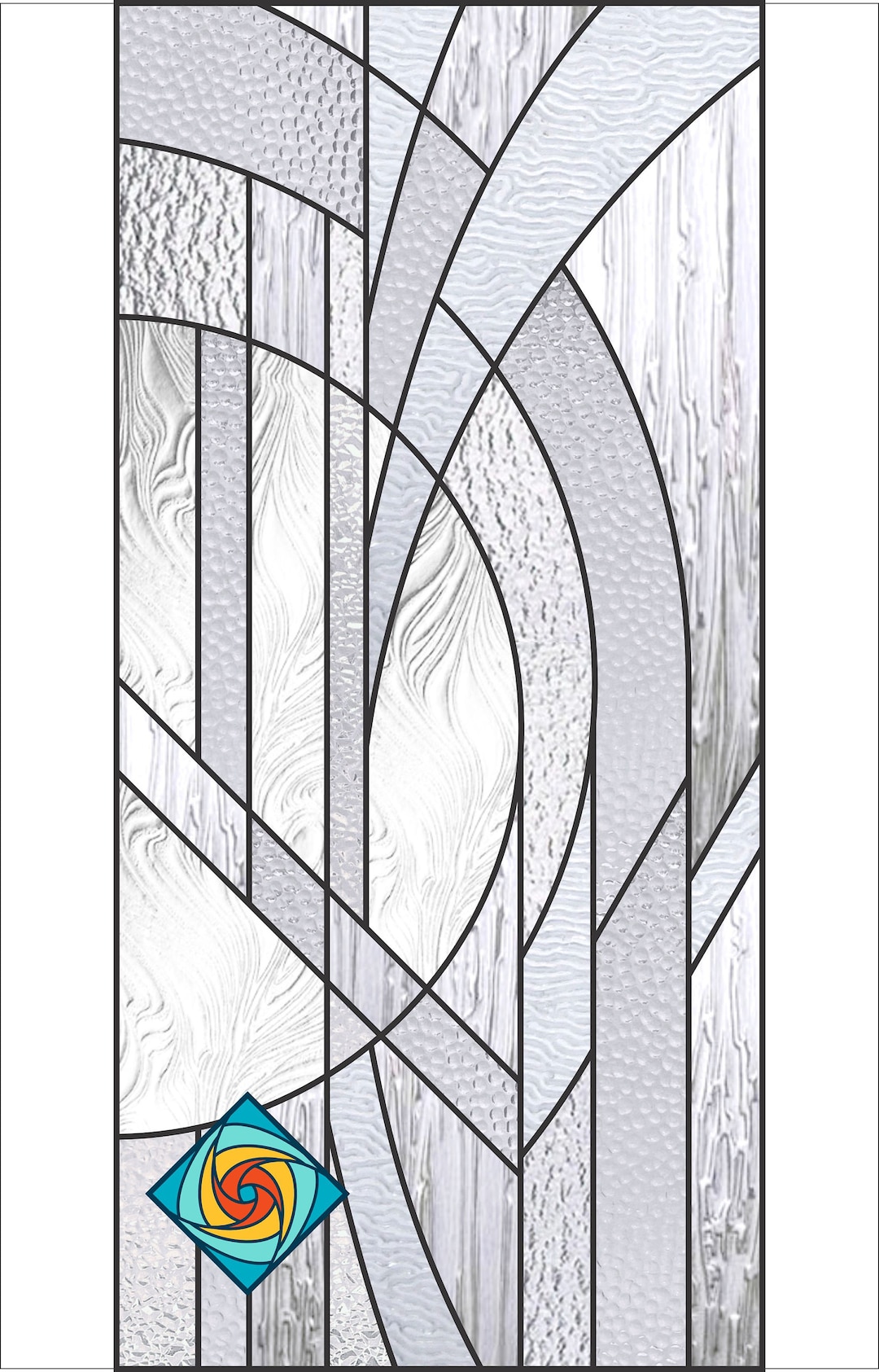 Abstract Stained Glass Pattern .PDF Digital Instant Download - Large ...
