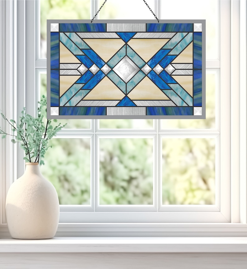 Geometric Stained Glass Pattern Medium Size PDF File for Beginners ...