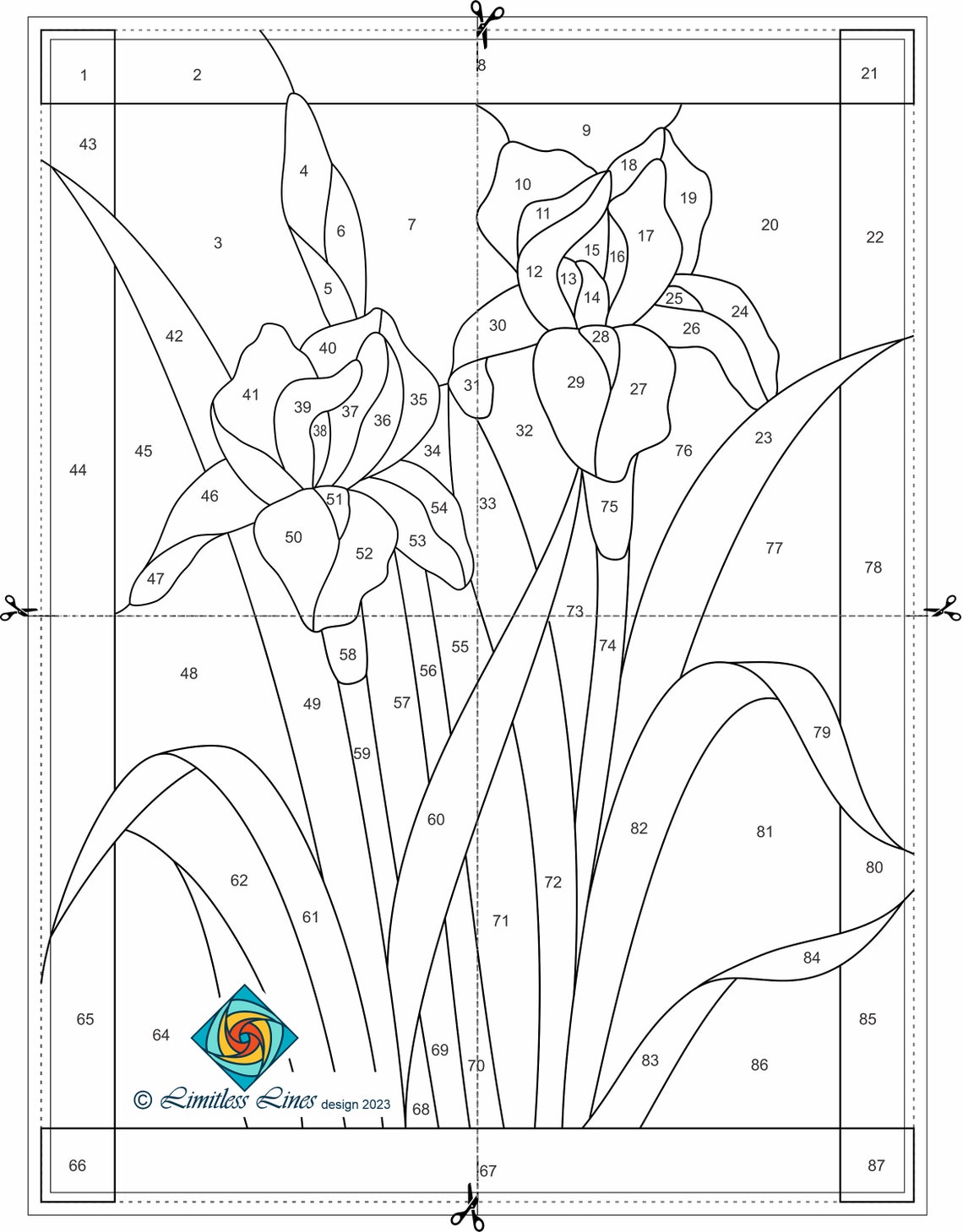 Iris Stained Glass Pattern .PDF Digital Instant Download Advance Level ...