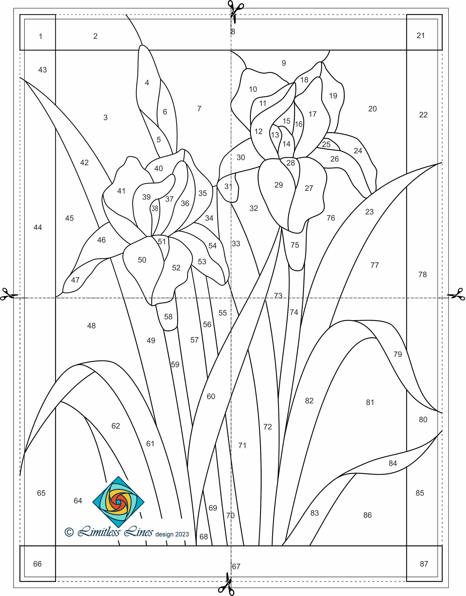 Iris Stained Glass Pattern .PDF Digital Instant Download Advance Level ...