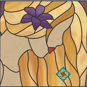 Small Woman Stained Glass Pattern PDF File for Beginners Skill Level ...