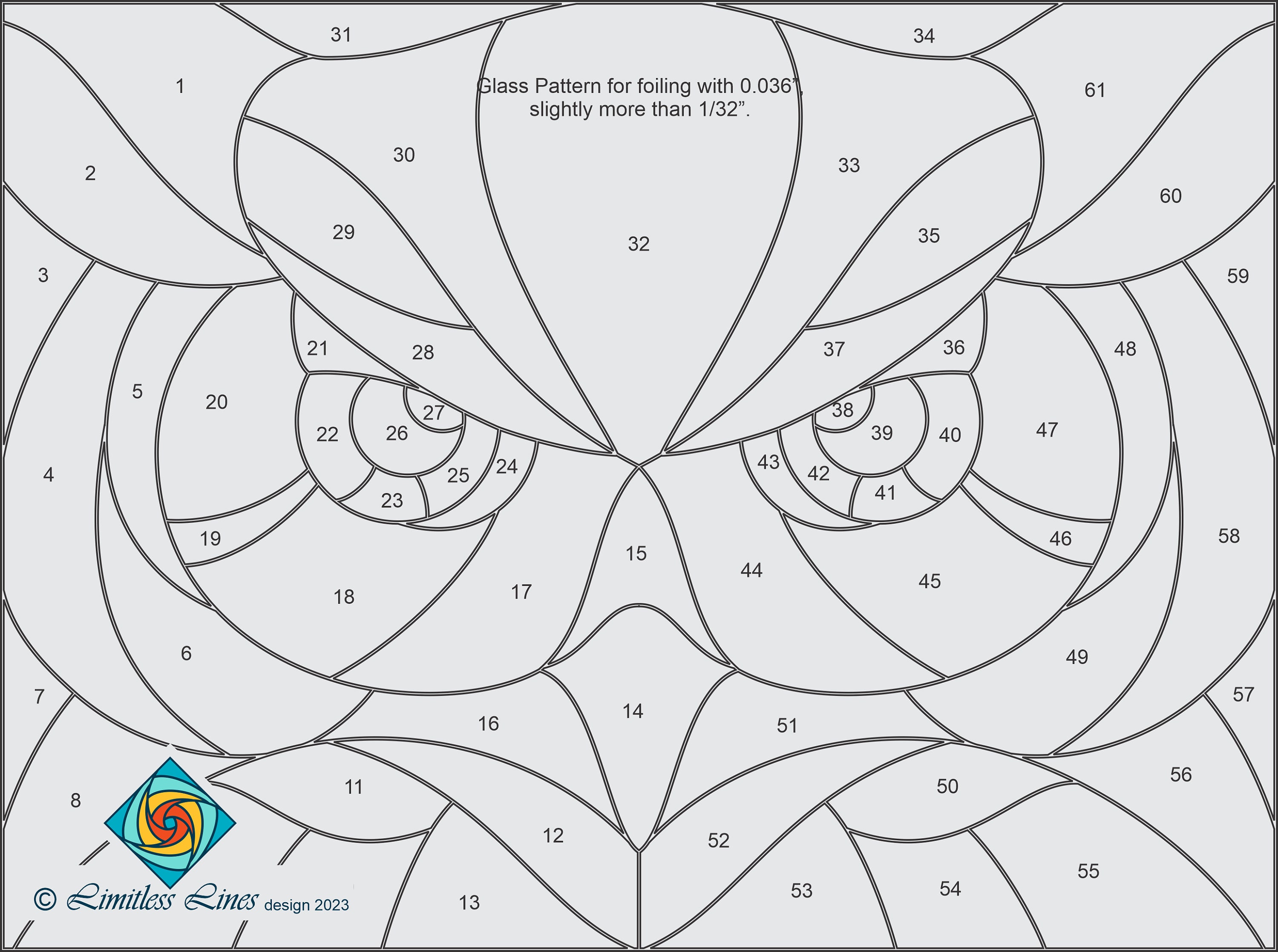 Owl Stained Glass Pattern PDF File for Instant Download Intermediate ...