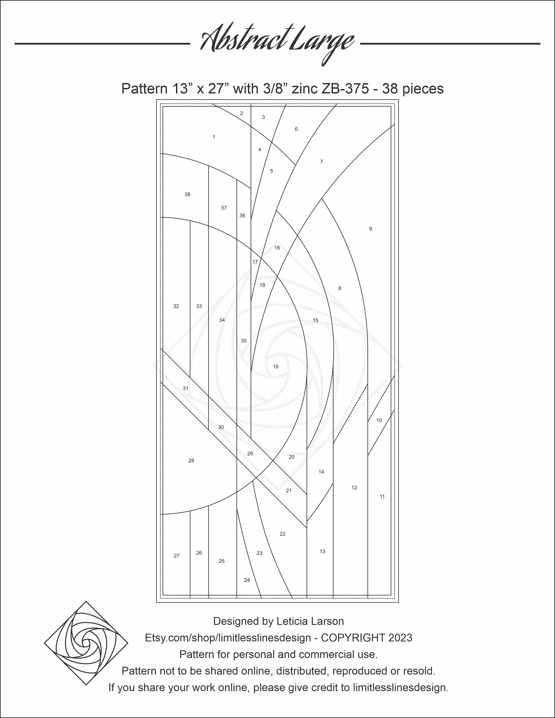 Abstract Stained Glass Pattern .PDF Digital Instant Download Large Size ...