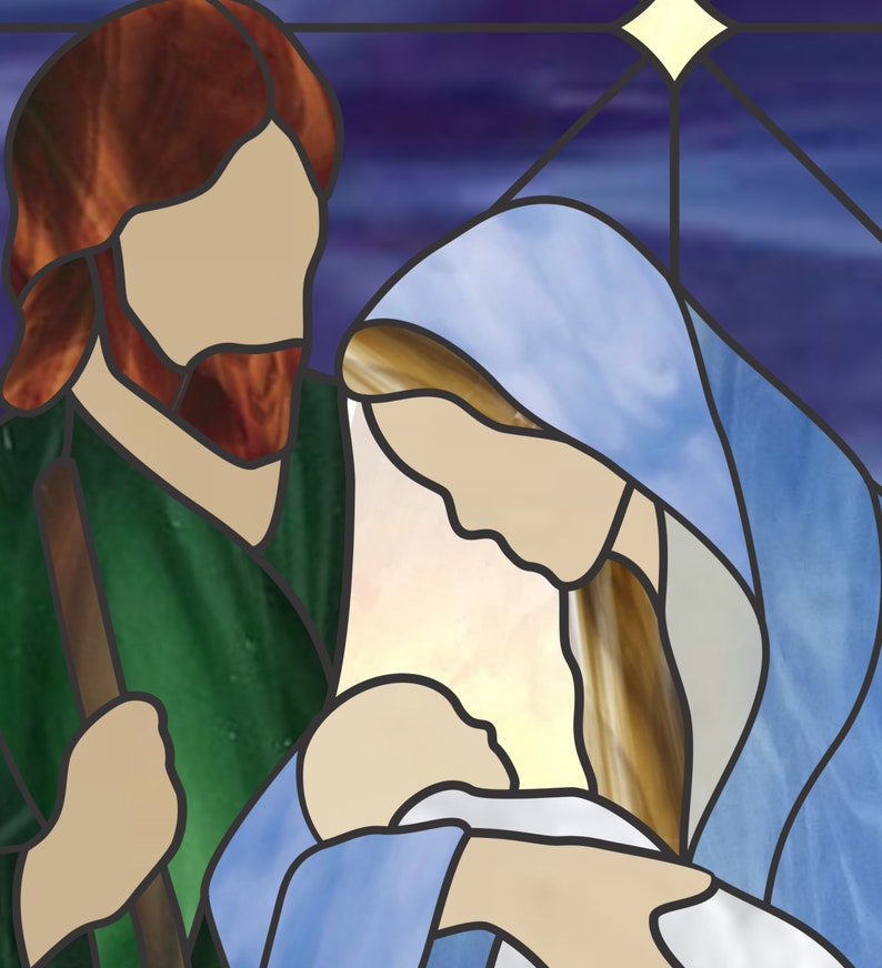Christmas Nativity Stained Glass Pattern .PDF Digital Instant Download ...