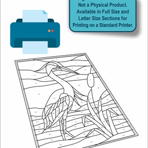 Heron Stained Glass Pattern .PDF File to Download - Advanced Level ...