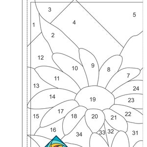 Daisy Stained Glass Pattern Intermedium. Digital PDF File for Instant ...