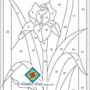 Iris Stained Glass Pattern .PDF Digital Instant Download Intermediate ...