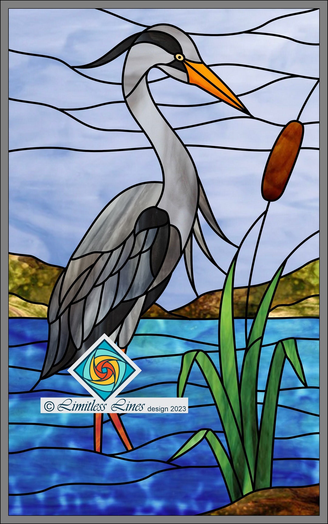 Heron Stained Glass Pattern .PDF File to Download - Advanced Level ...