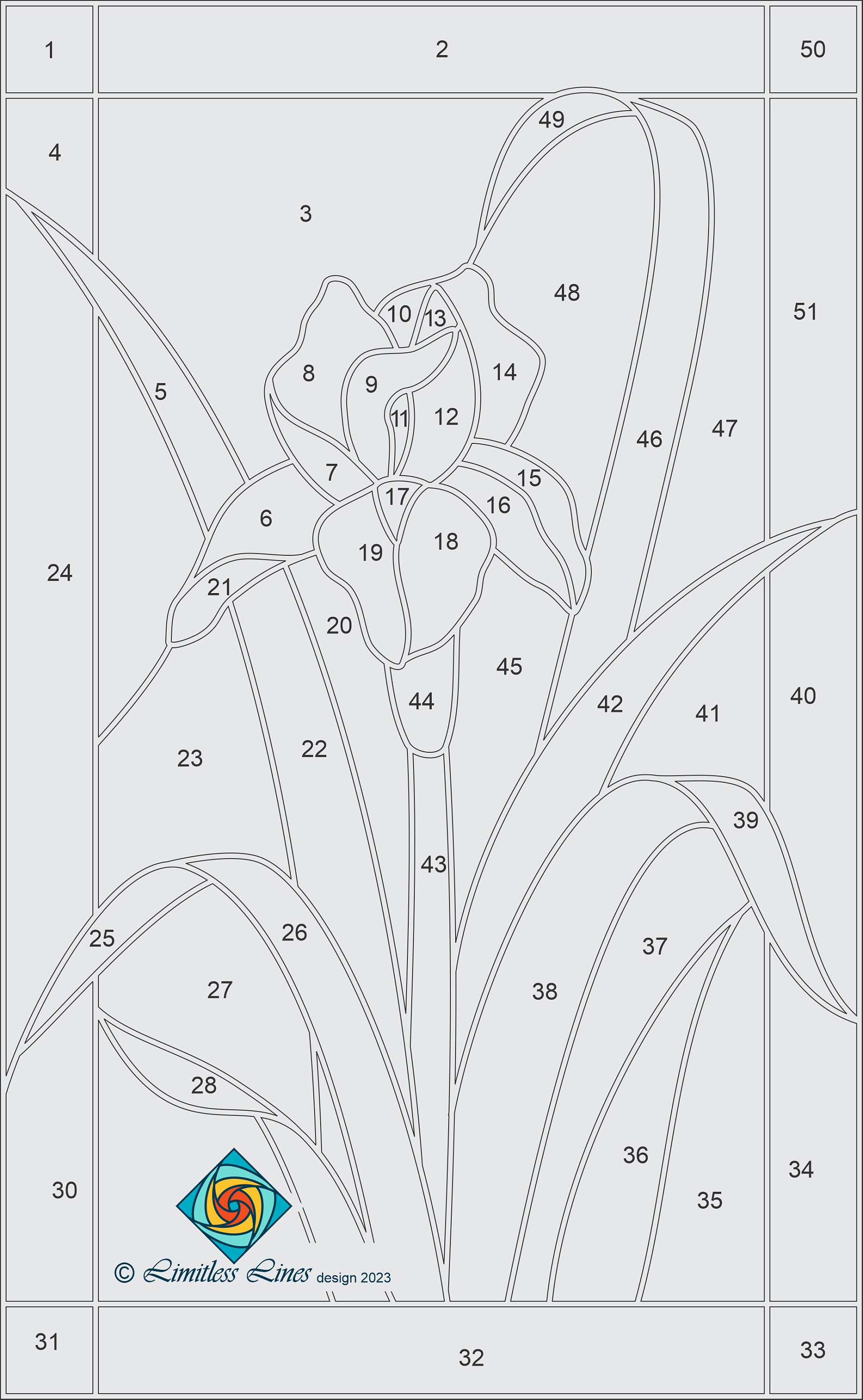 Iris Stained Glass Pattern .PDF Digital Instant Download Intermediate ...